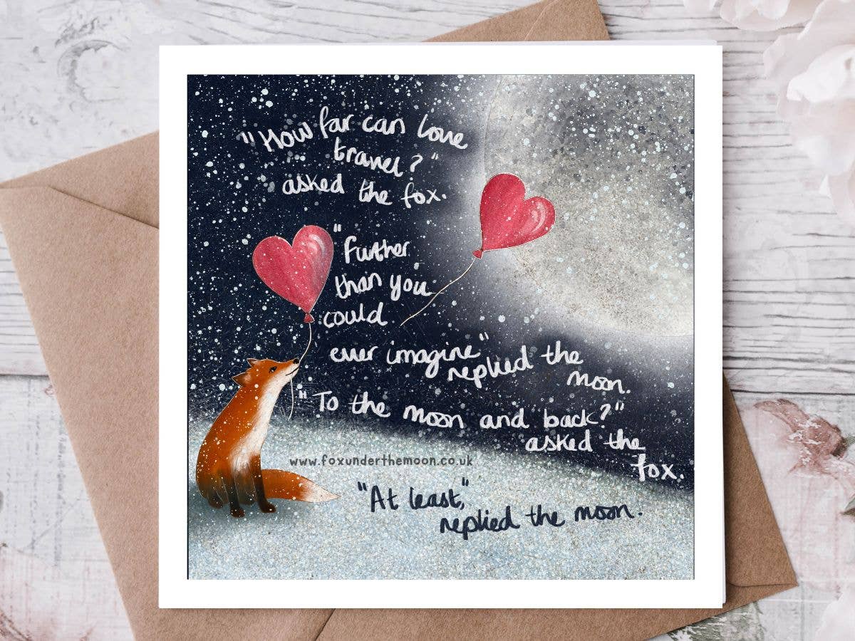 Fox Under The Moon - "To The Moon & Back" Love Card by Fox Under The M ...