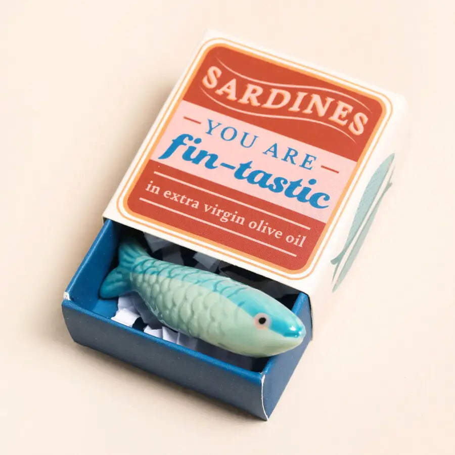 Tiny Matchbox Ceramic Sardine Token – With Love, Vikki x