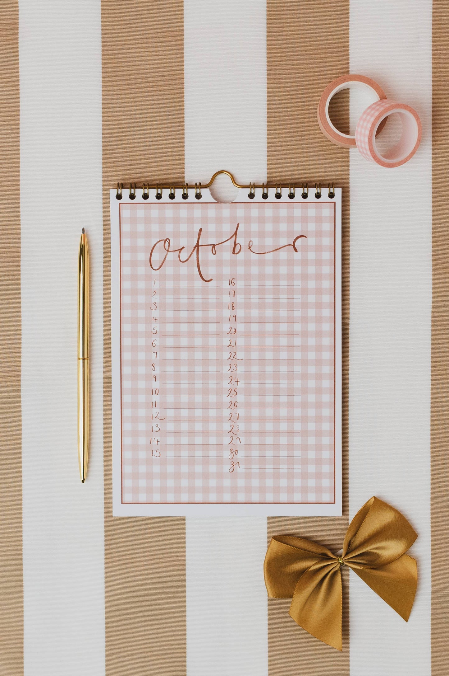 Oh Squirrel - Perpetual Gingham Calendar – With Love, Vikki x